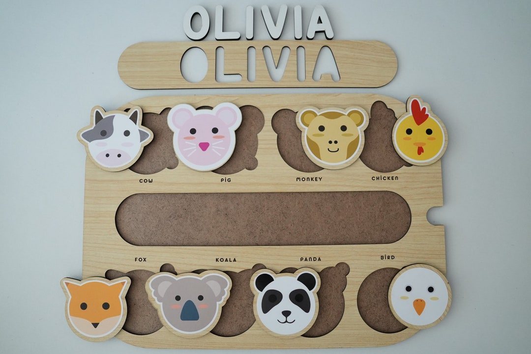 ANIMALS Personalized Montessori Learning Activity Sensory Flisat Bins ...