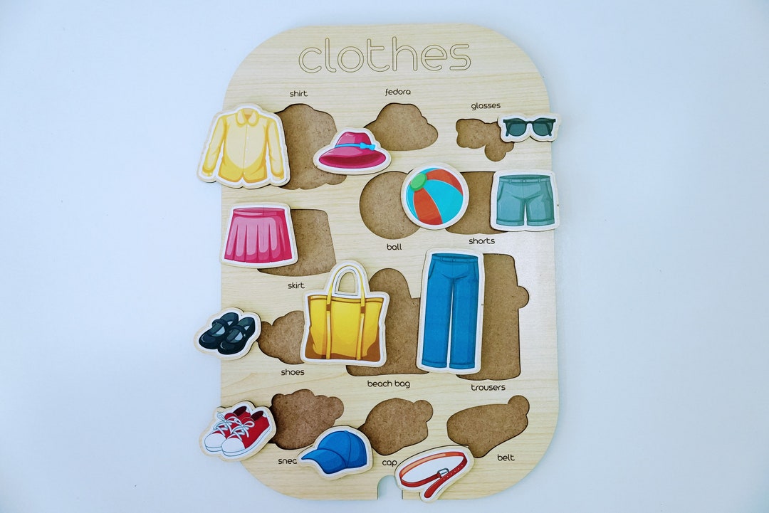 Puzzle for Sensory Flisat Bins, CLOTHES Montessori Learning Activity ...