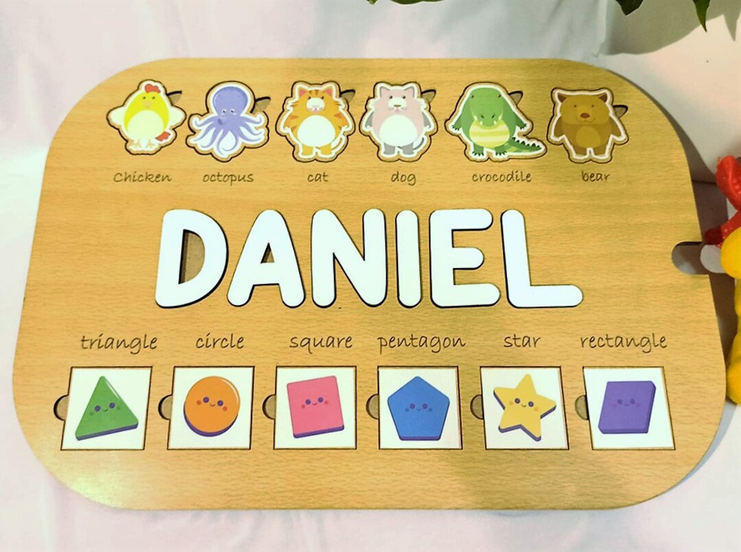 SHAPES and ANIMALS Personalized Montessori Learning Activity Flisat ...