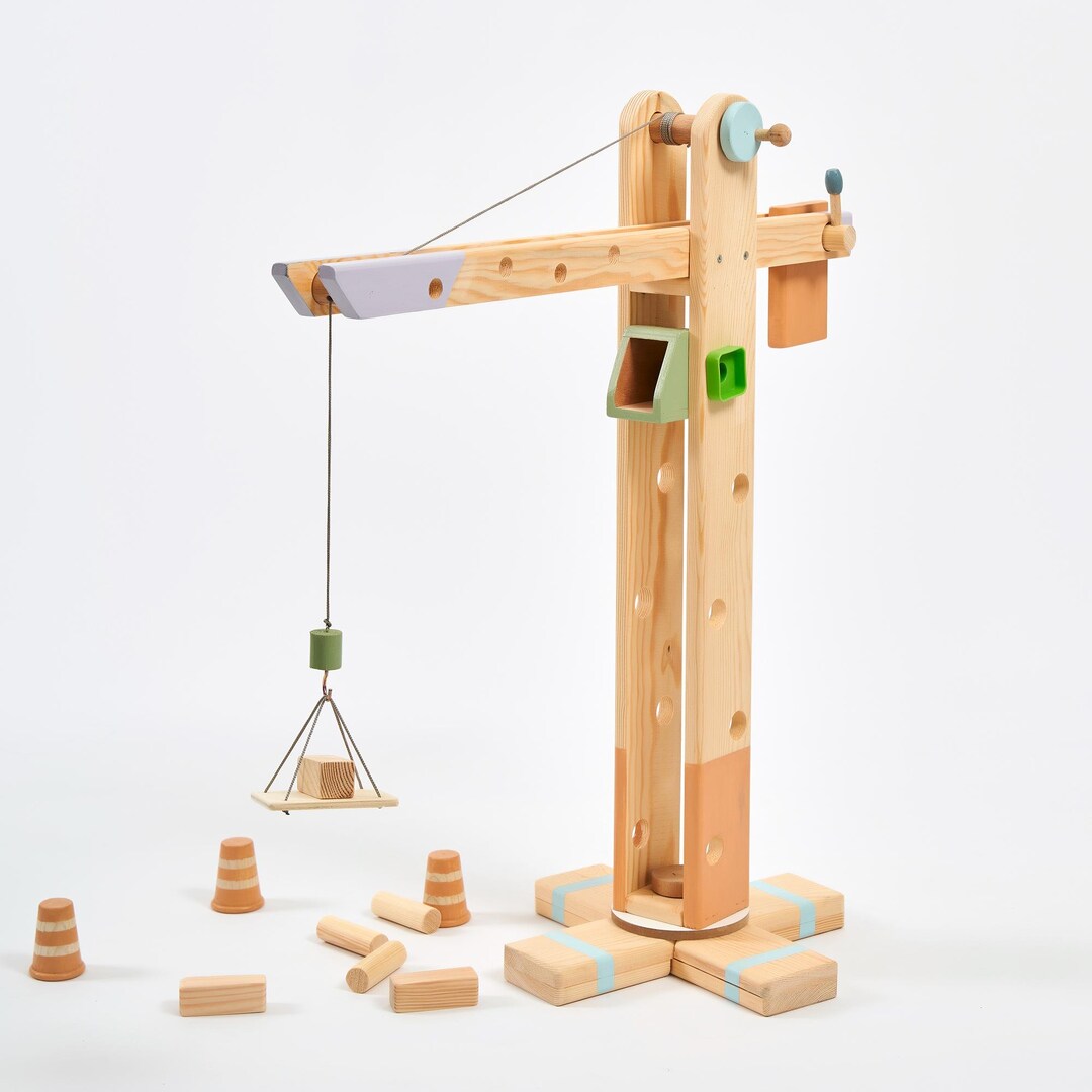 Personalized Wooden Toy Crane for Kids and Toddlers, Christmas Gift for ...