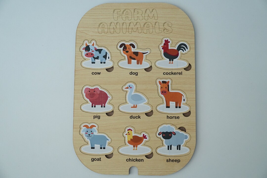 Puzzle for Sensory Flisat Bins, FARM ANIMALS Montessori Learning ...