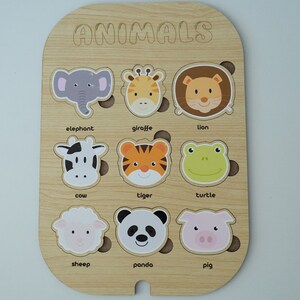 ANIMALS Montessori Learning Activity Sensory Flisat Bins Only Wooden ...