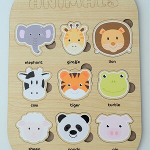 ANIMALS Montessori Learning Activity Sensory Flisat Bins Only Wooden ...