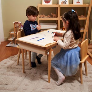 Montessori Wooden Sensory Table for Kids, Activity Table for Toddlers ...