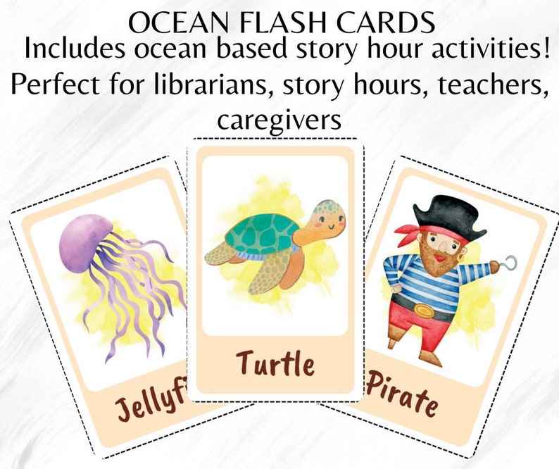 Printable Ocean Flashcards Teachers Caregivers Librarians Story Time ...