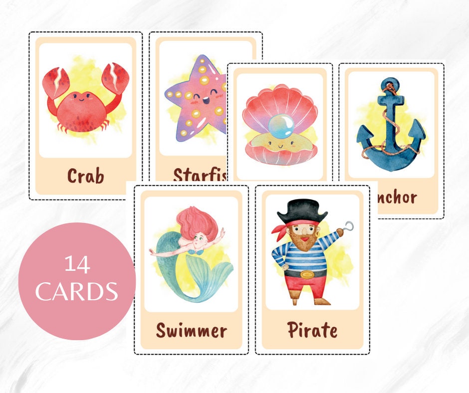 Printable Ocean Flashcards for Teachers, Librarians, Caregivers With 2 ...