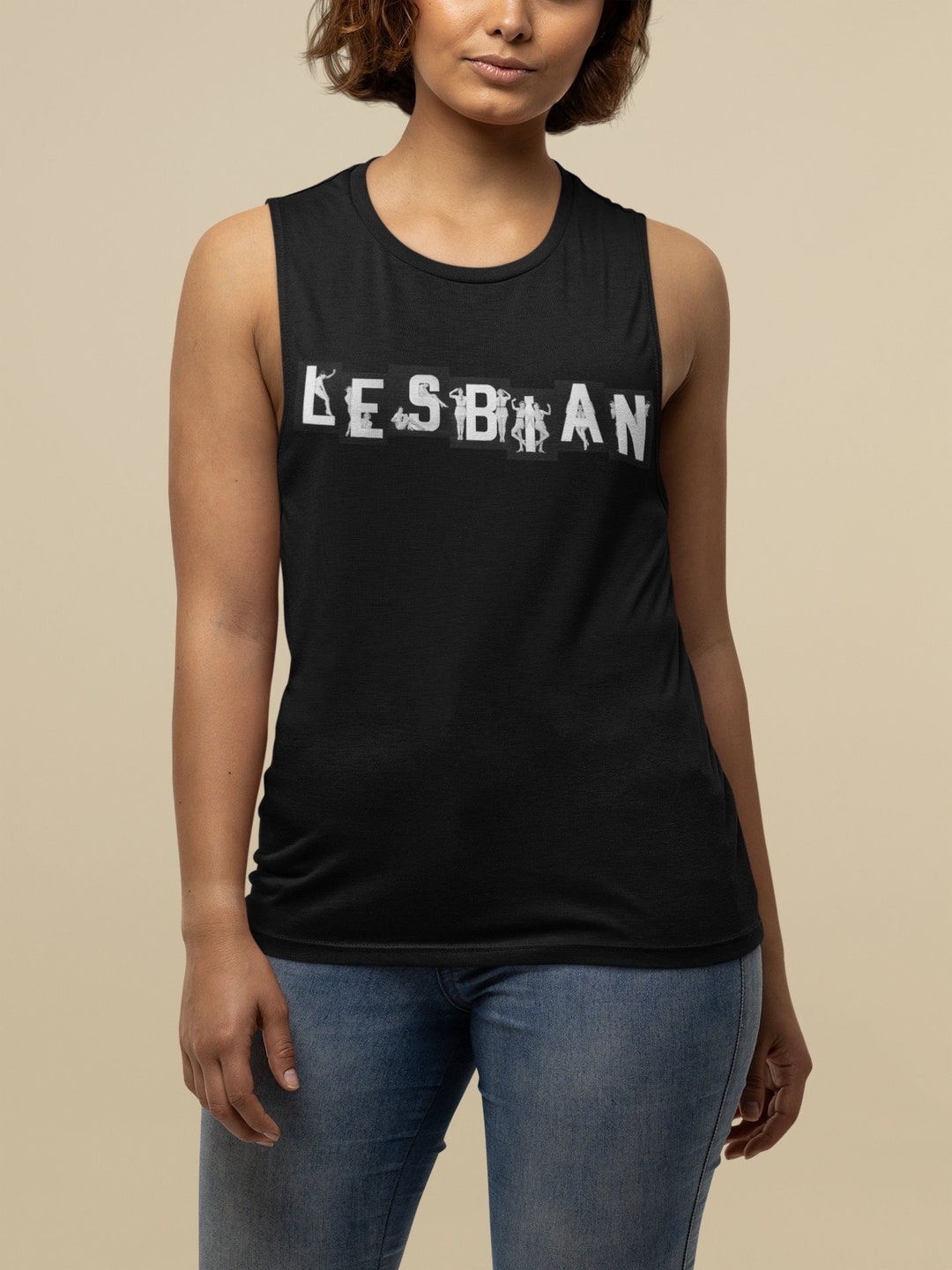 Lesbian Pride Top Masc Pride Muscle Tee Vintage Inspired Photos ...