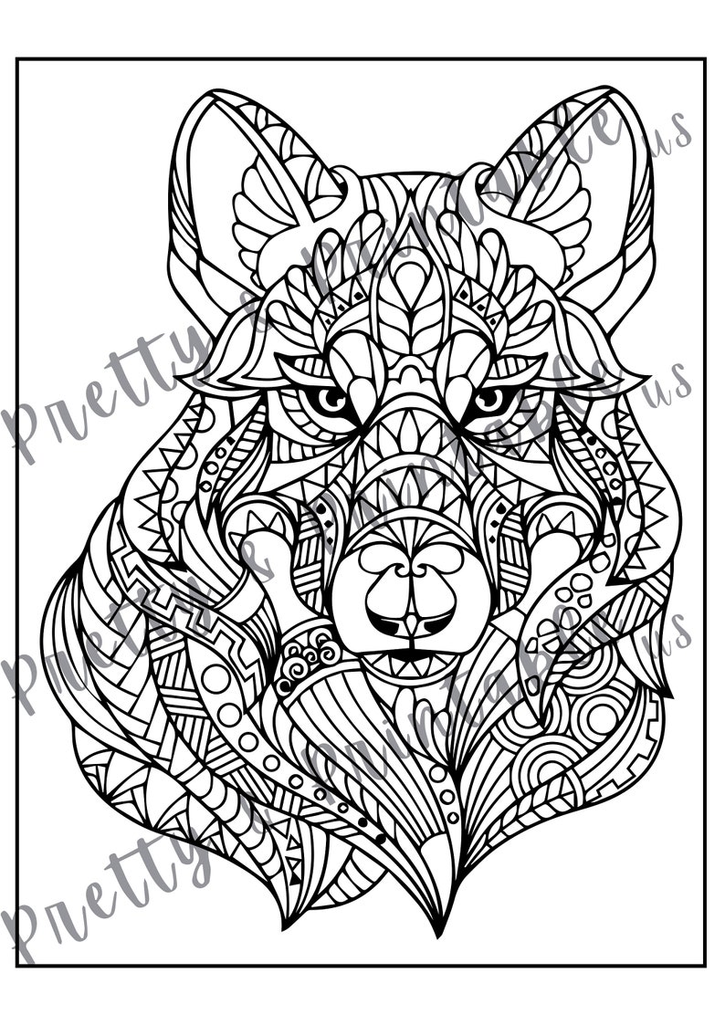 Printable Wolf Coloring Page - Instant Download PDF - Etsy