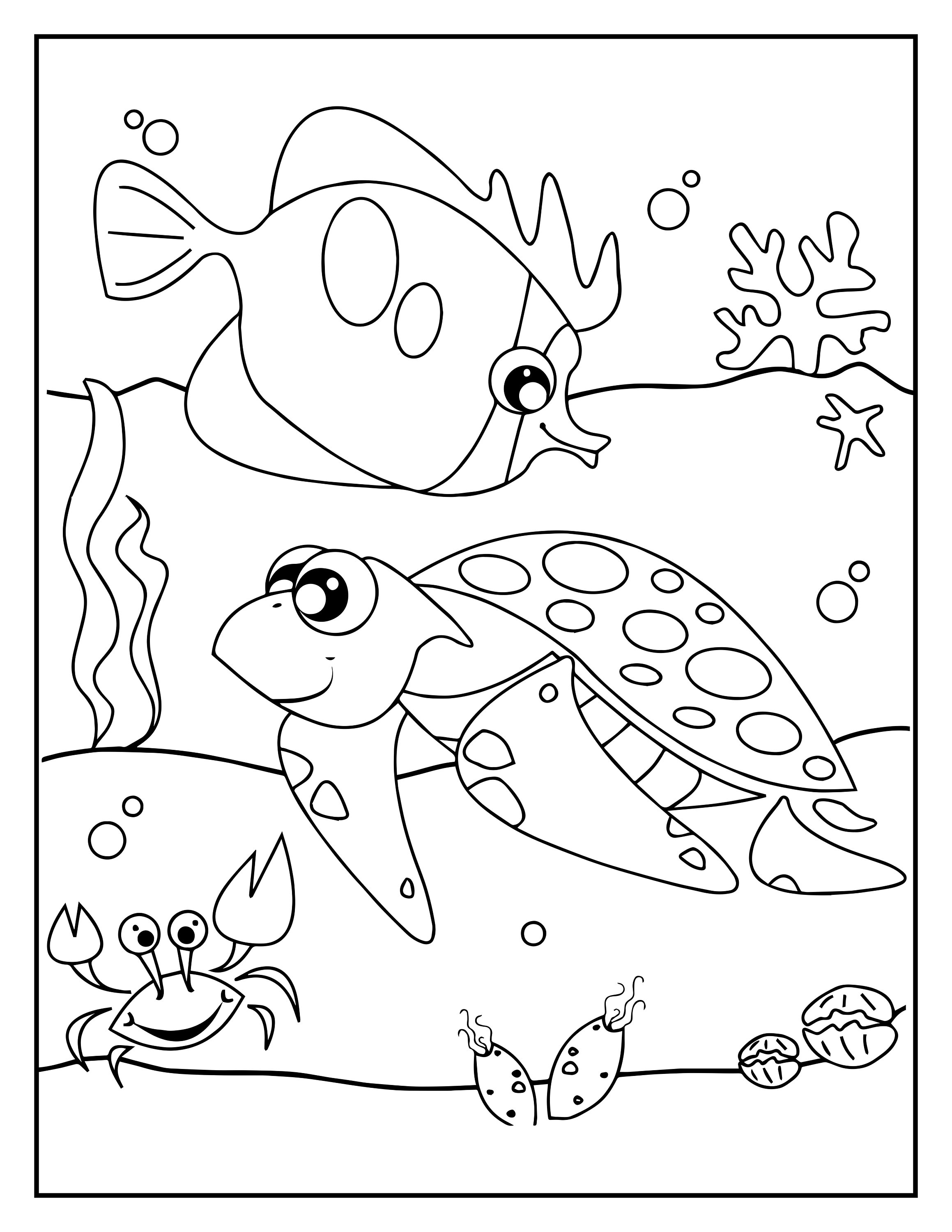Printable Underwater Coloring Page Instant Download PDF | Etsy