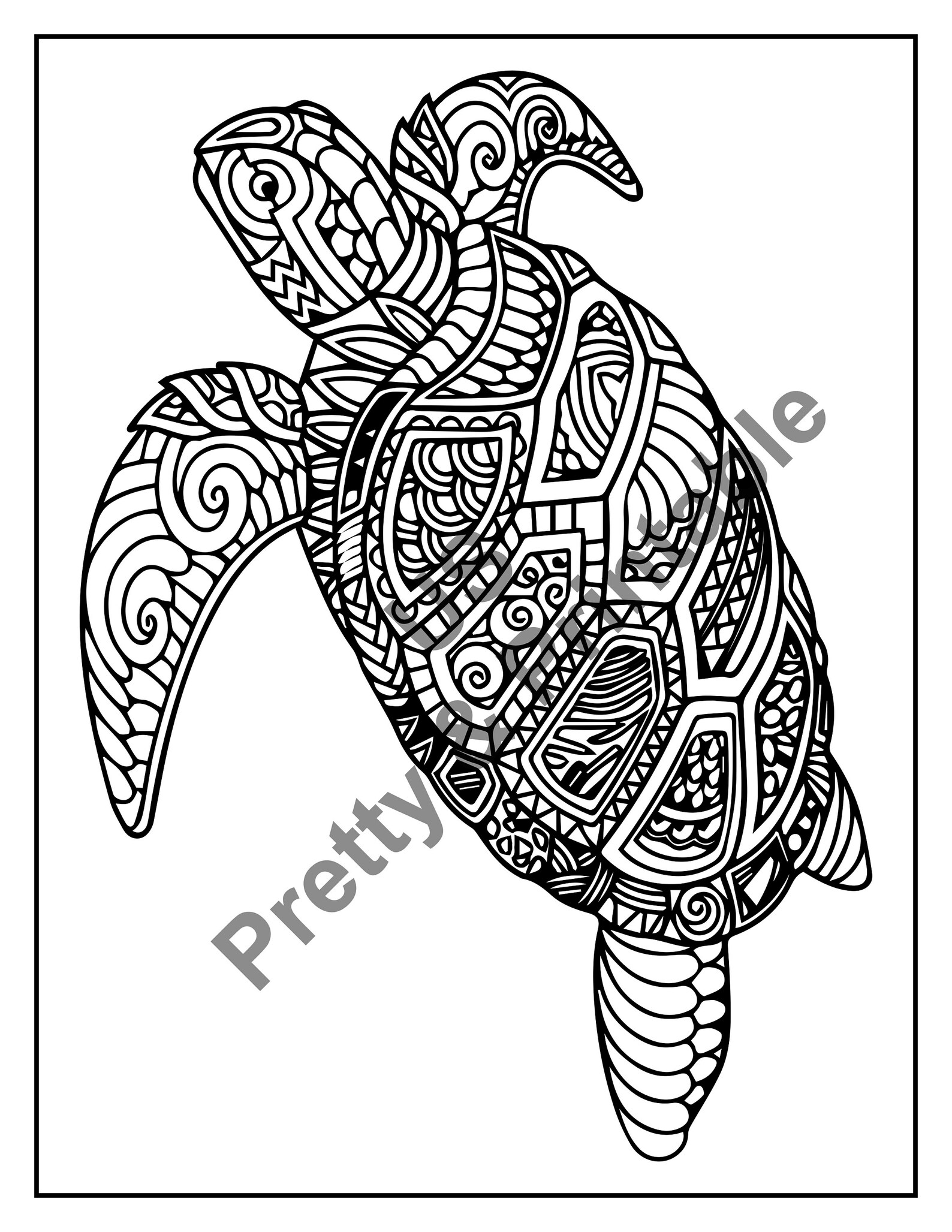 Printable Sea Turtle Coloring Page - Instant Download PDF - Etsy