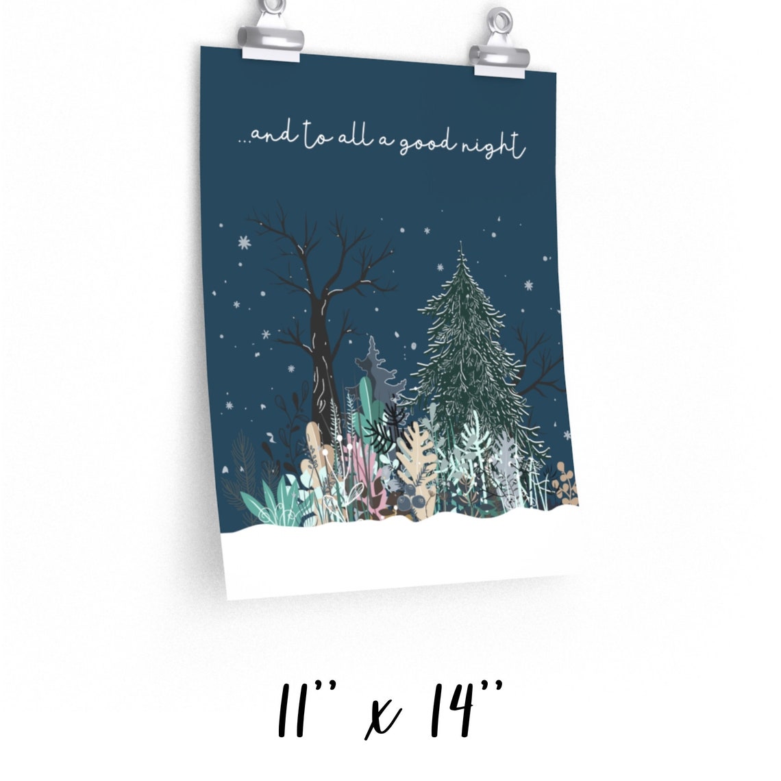 And to All a Goodnight Wall Art Print | Christmas Home Decor | Boho ...