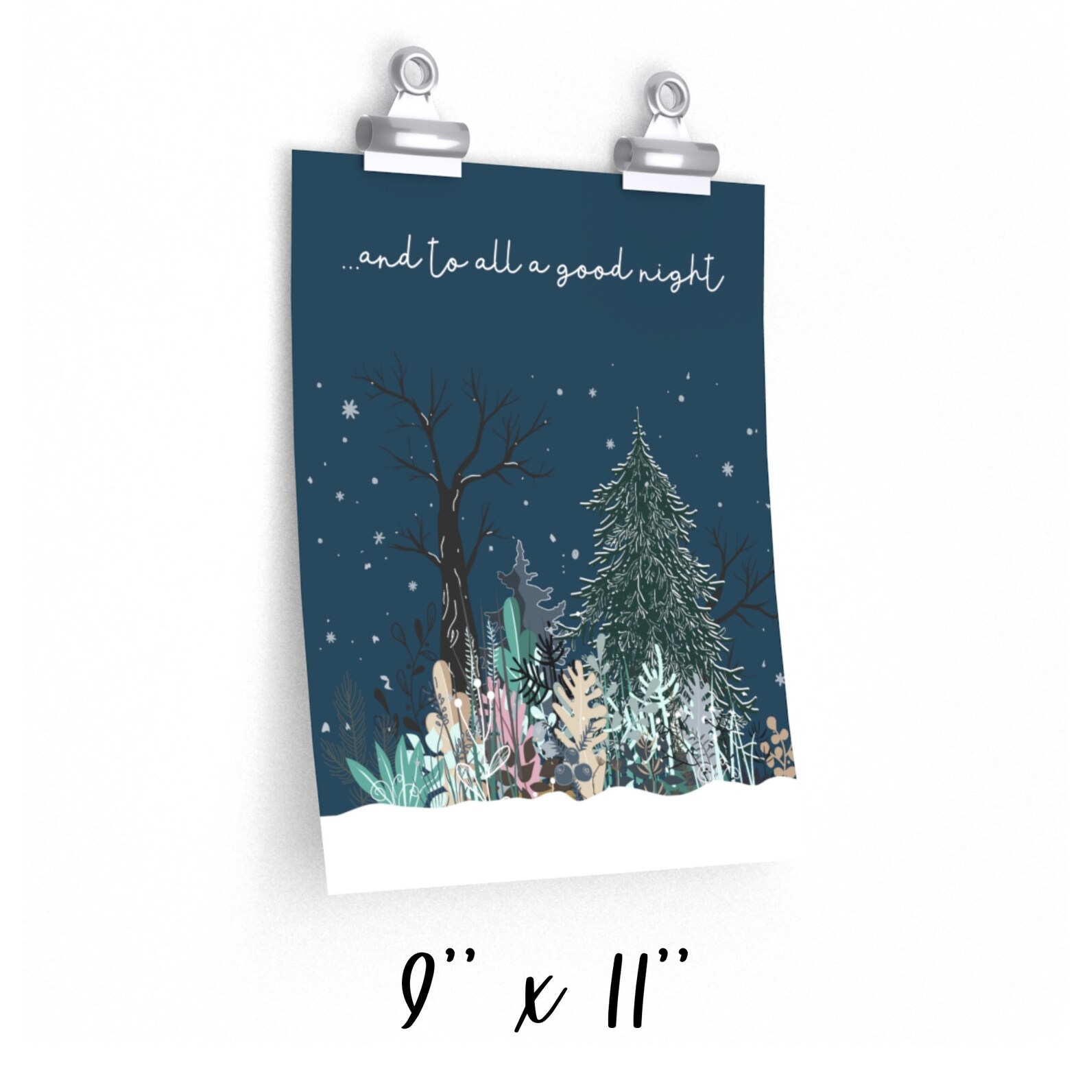 And to All a Goodnight Wall Art Print | Christmas Home Decor | Boho ...