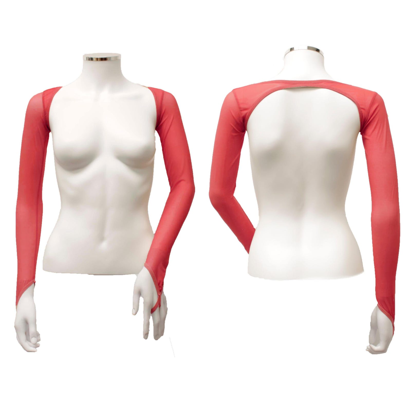 Backless Shrug Sleeves Belly Dance Body Stocking Costume Arms Open Back ...