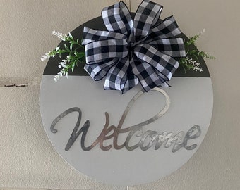 Buffalo Plaid Snowflake WELCOME Porch Entrance Wall Art Sign Gift - Etsy