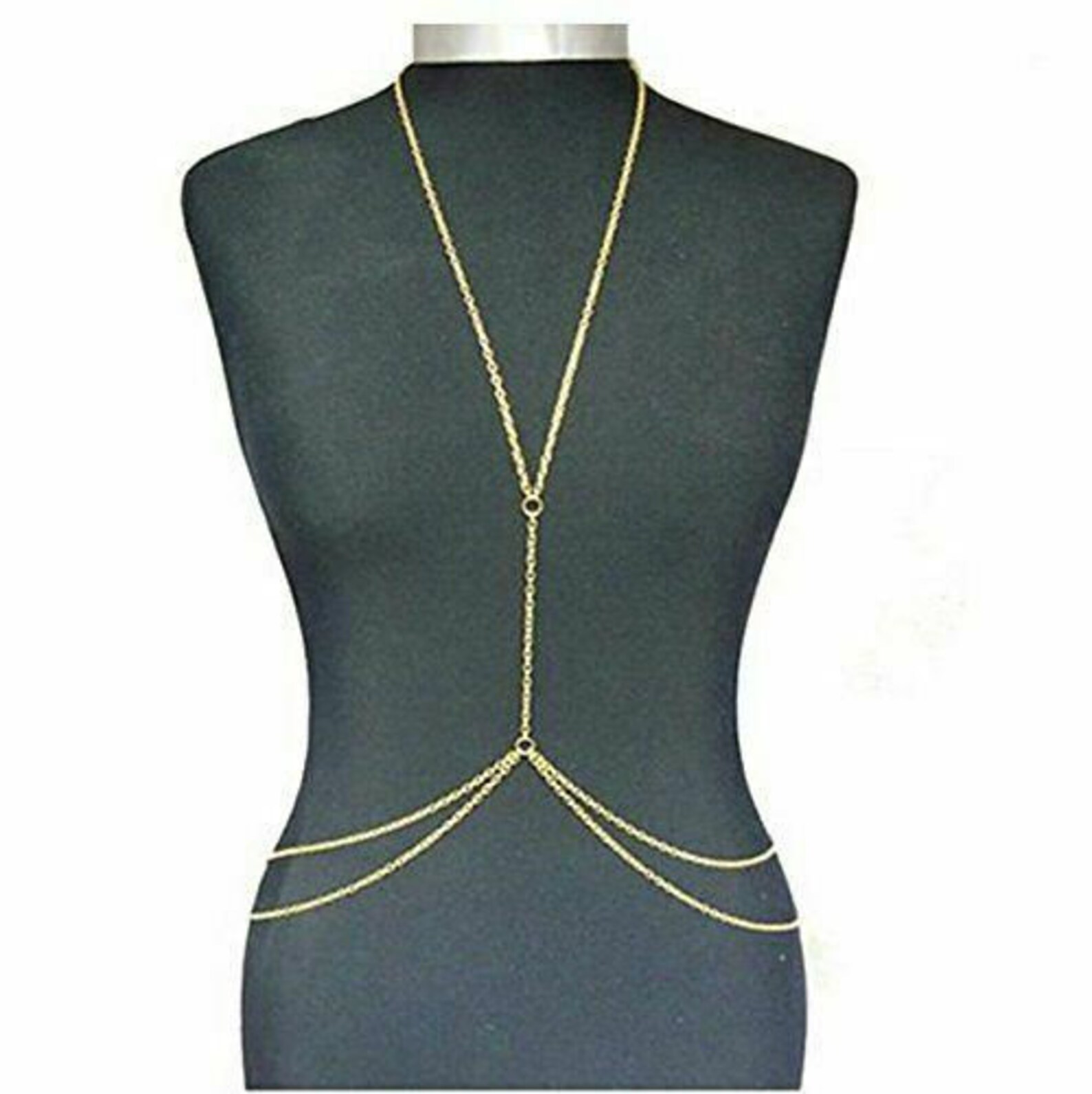 Stunning Silver Or Gold Belly Body Chain Necklace Waist Bikini Etsy Uk