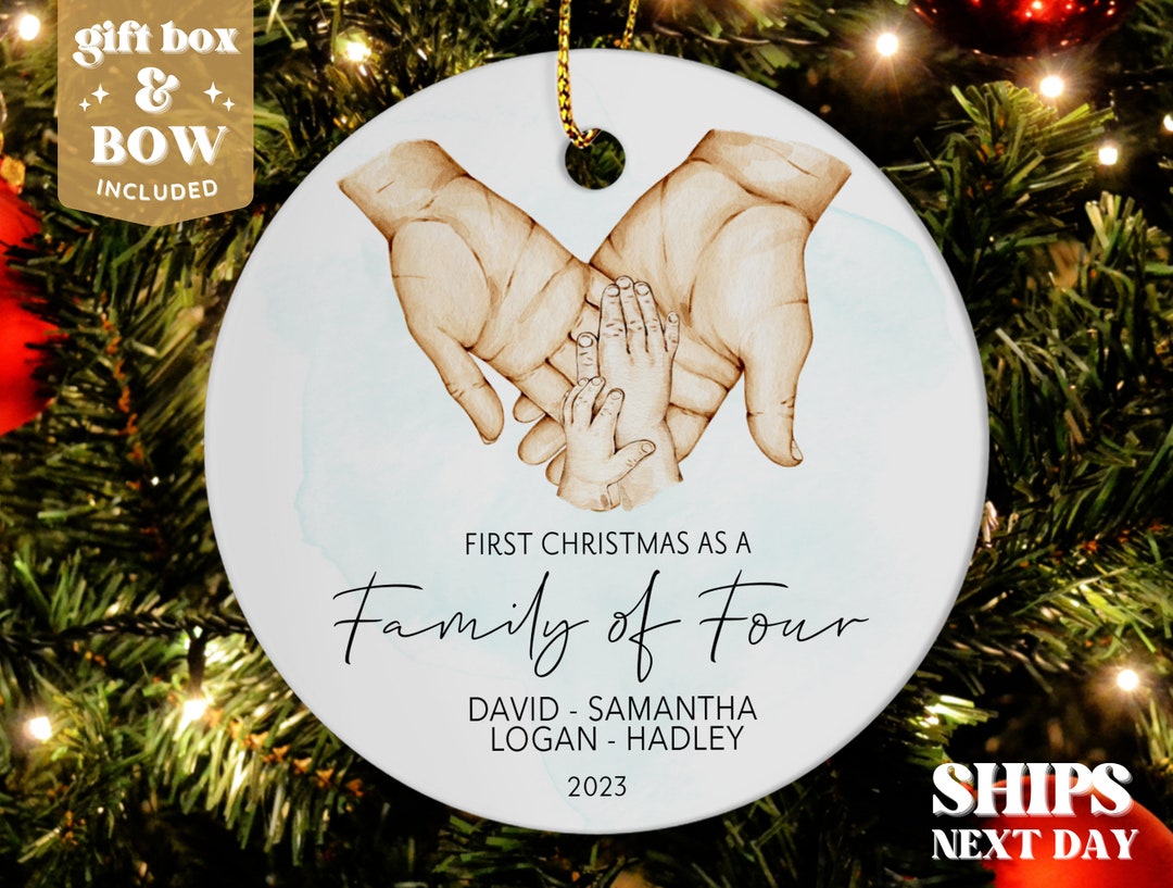 Family of Four Christmas Ornament, New Baby Christmas Ornament 2024 ...