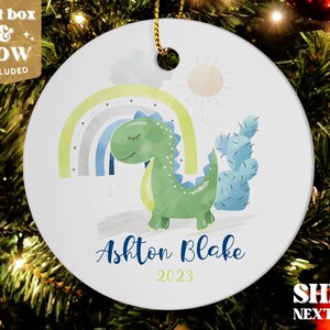 Dinosaur Christmas Ornament, Girls Personalized Christmas Ornament ...