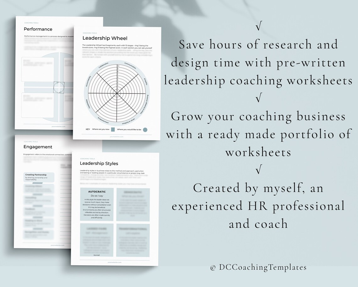 Leadership Coaching Worksheet Templates, Canva Templates, Leadership ...