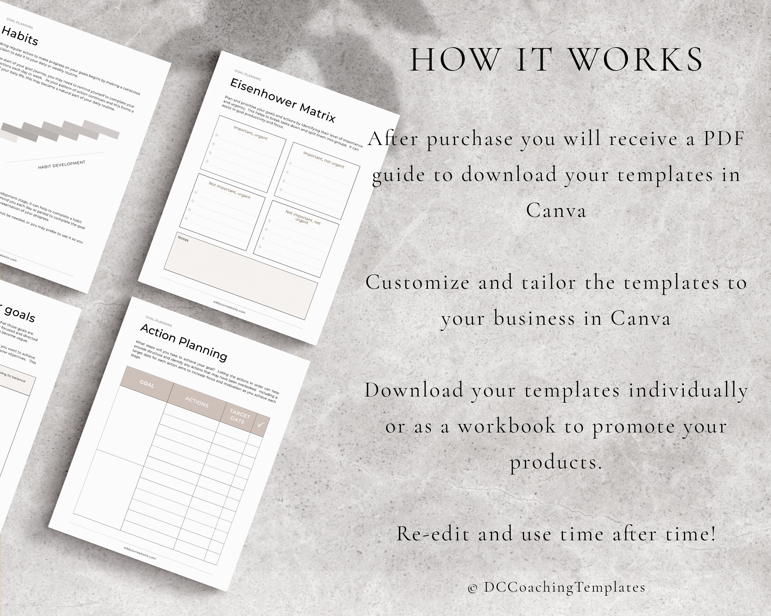 Goal Planner Worksheets, Canva Template, Goal Planning Worksheets, Goal ...