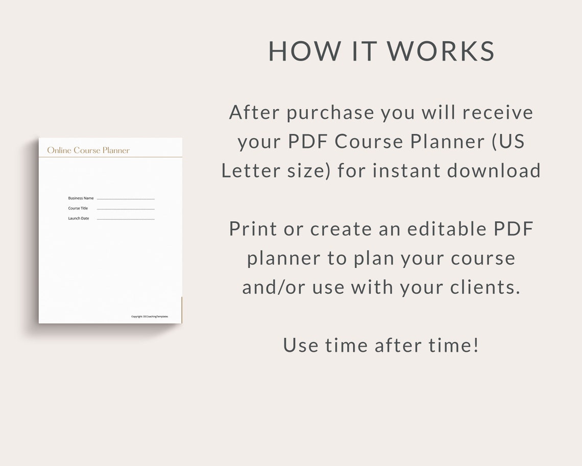 Online Course Planner, Course Creator Planner, Course Planner Workbook ...