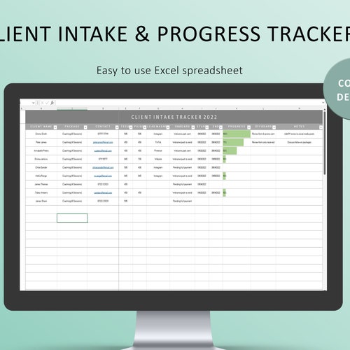 Client Tracker Spreadsheet Business Tracker Client Planner - Etsy