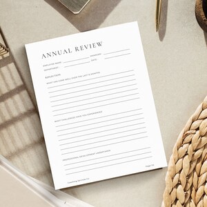Performance Review Template, Annual Review Template, Canva Template, HR ...