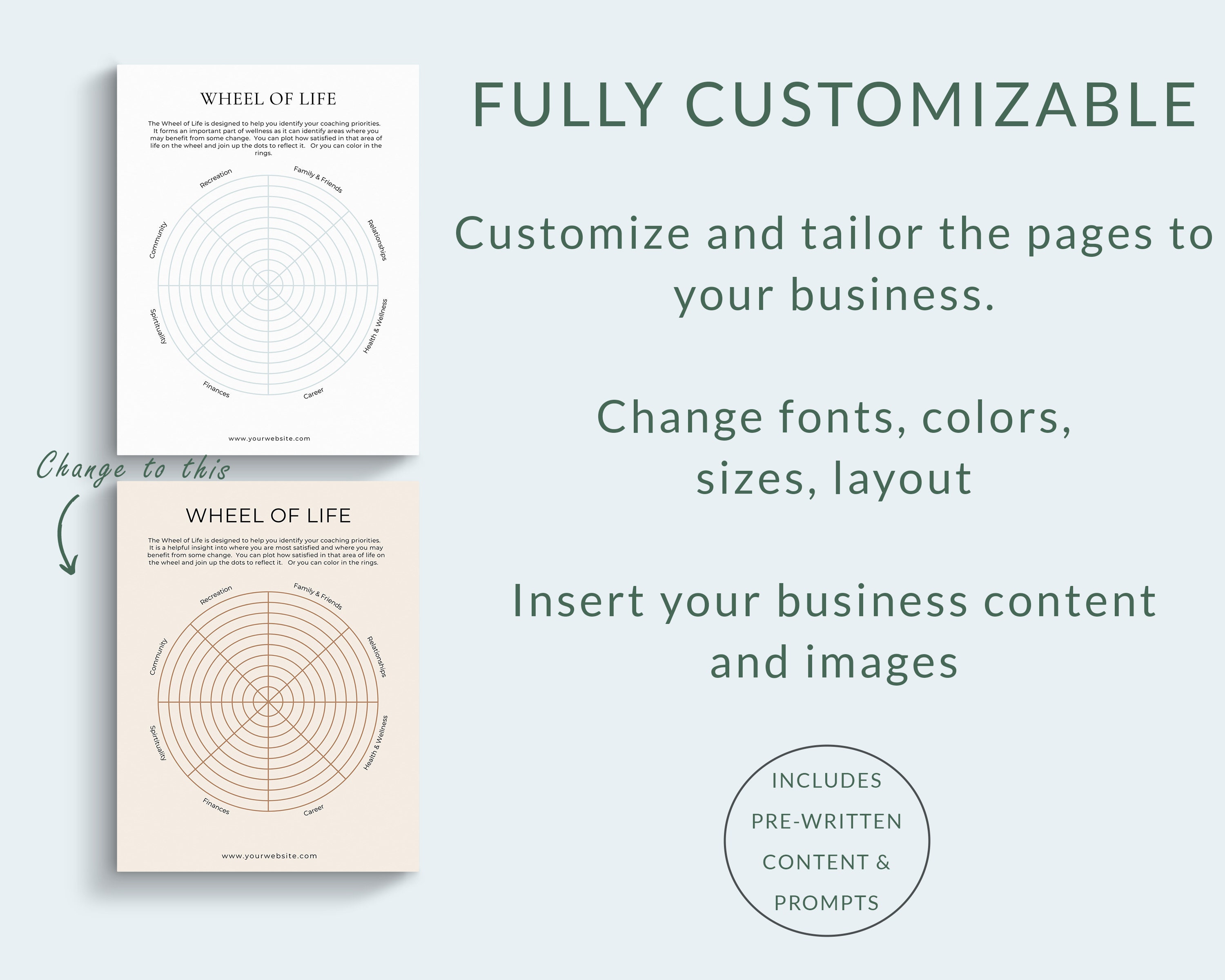 Wellness Coaching Worksheets Canva Templates, Wellness Business, Health ...