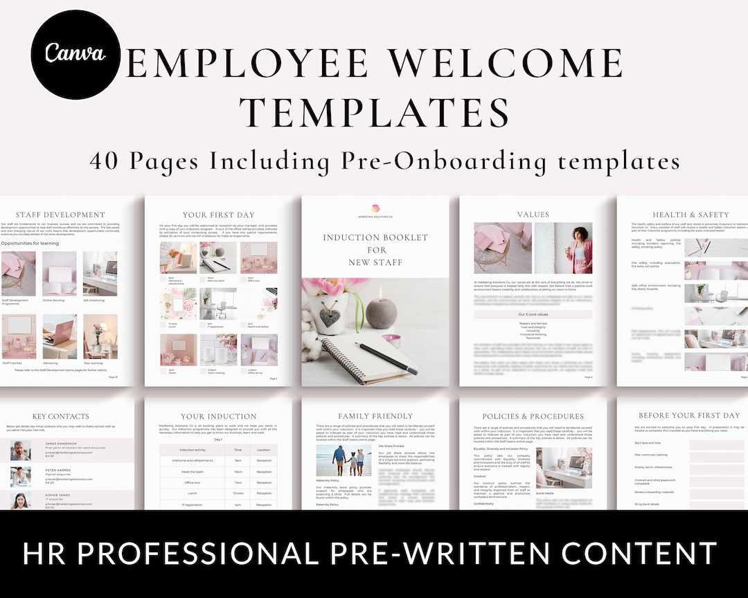 Employee Handbook Template, Employee Welcome Booklet, Canva New ...