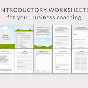 Business Coaching Worksheet Templates, Small Business Coach, Coaching ...