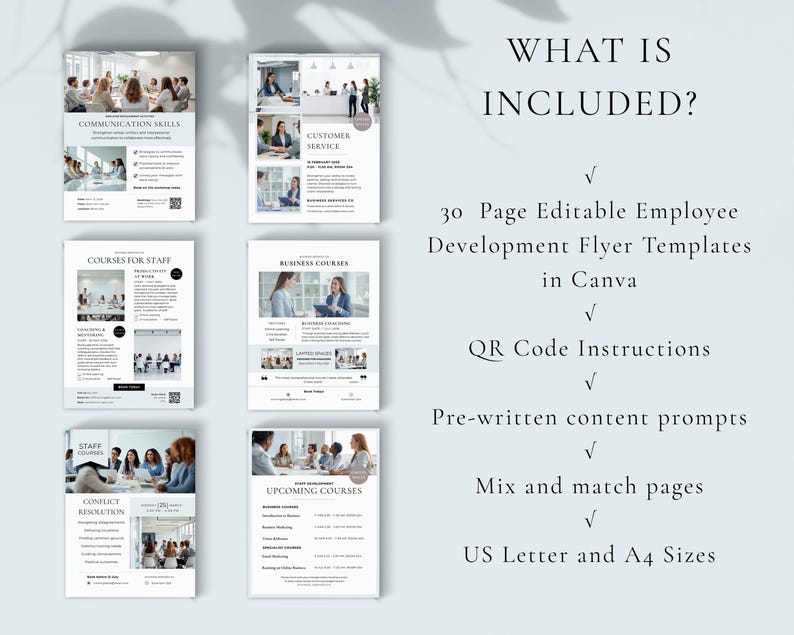 Employee Development Program Flyers, Staff Training Posters, HR ...