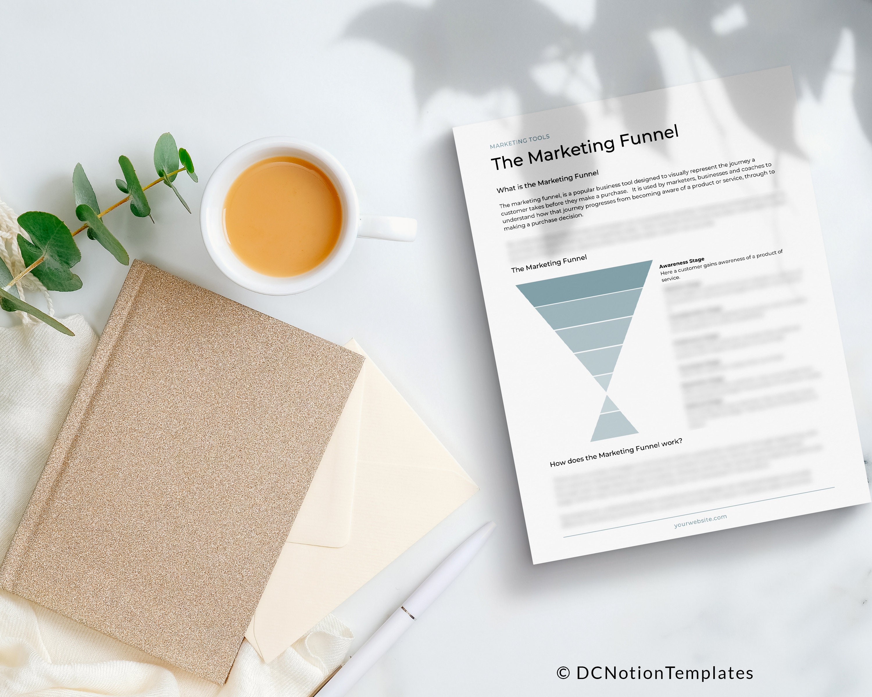 Marketing Funnel Template Worksheets, Marketing Strategy Planner ...