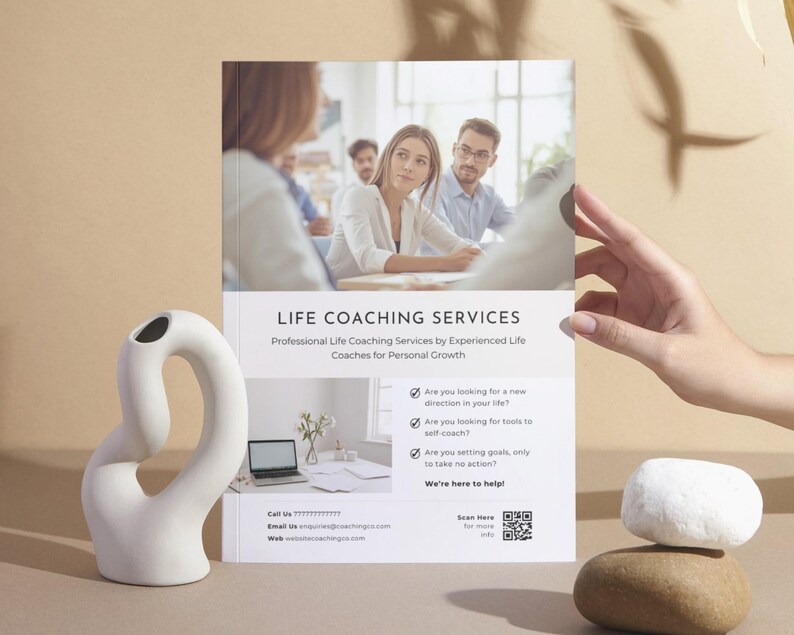 Life Coach Flyer Templates Canva, Life Coaching Business Leaflet Design ...