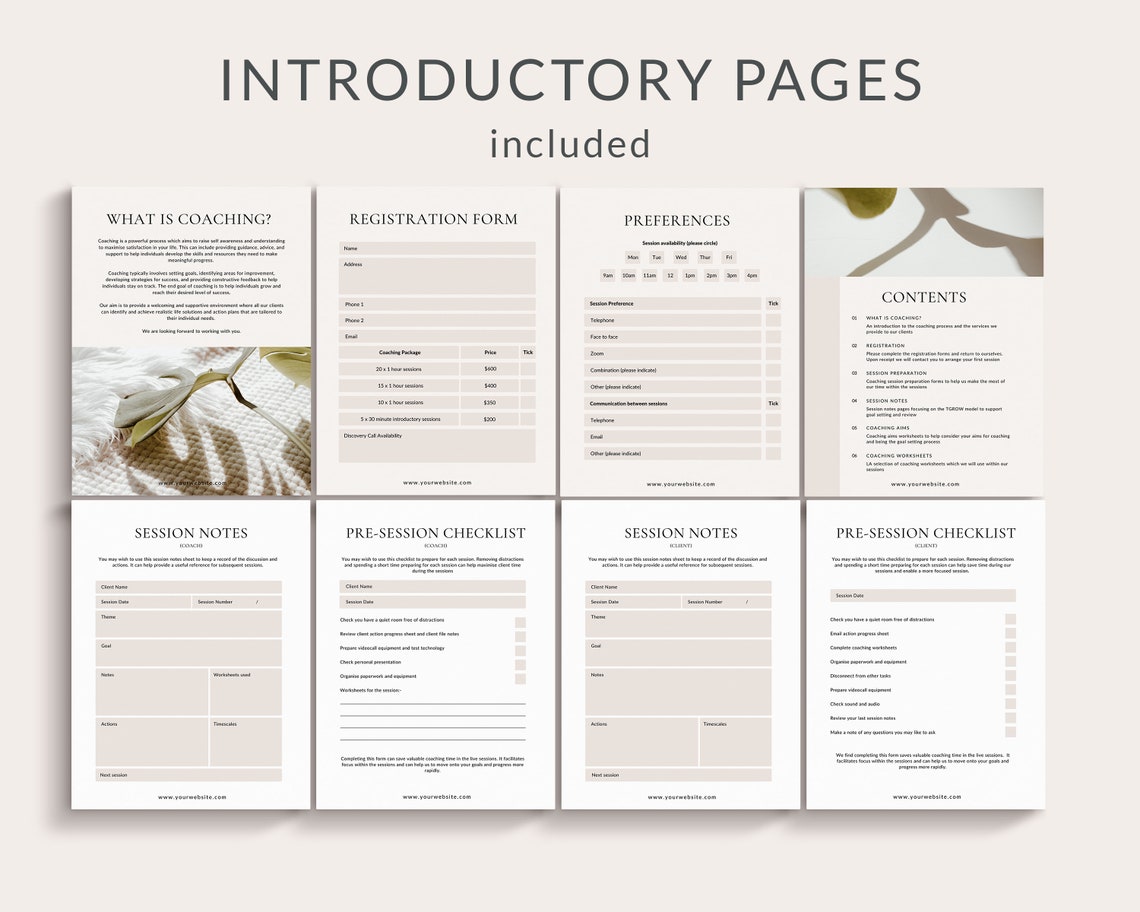 Coaching Business Forms, Coaching Intake Form, Client Intake Form ...