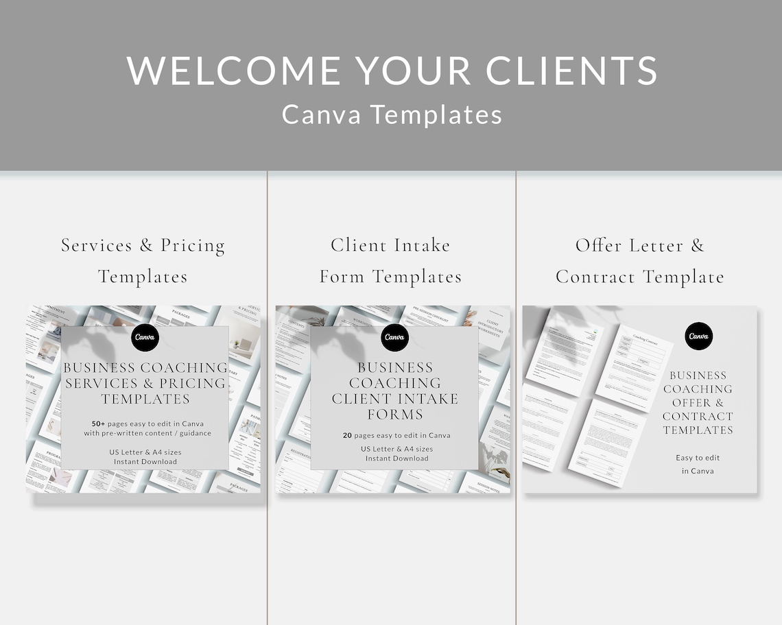 Business Coaching Templates Bundle, Canva Templates, Coaching Business ...