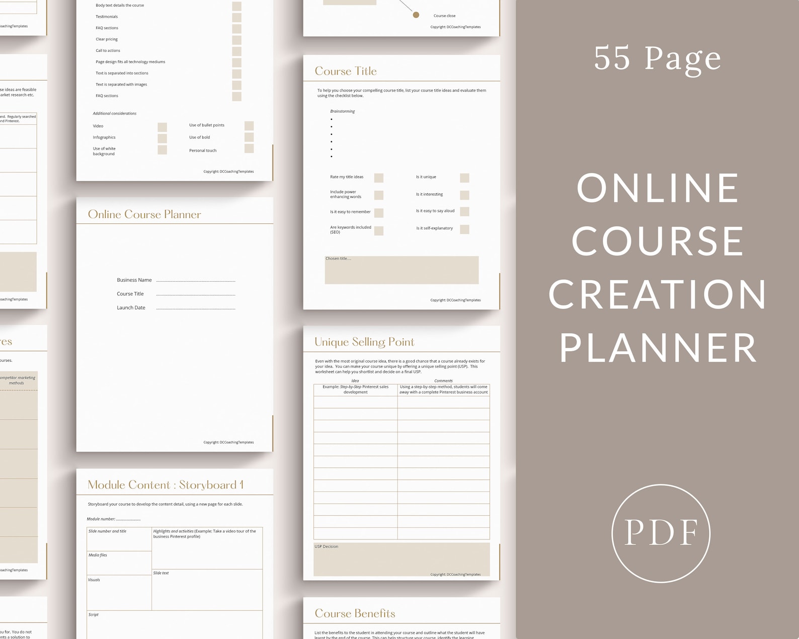 Online Course Planner, Course Creator Planner, Course Planner Workbook ...