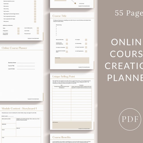 Online Course Workbook Course Creator Planner Printable - Etsy UK