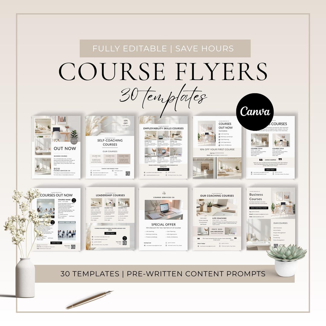 30 Course Flyer Templates, Seminar & Webinar Ads (canva) - Etsy
