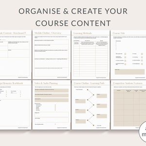 Online Course Planner, Course Creator Planner, Course Planner Workbook ...