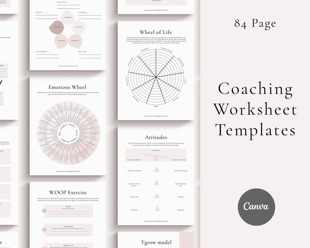 Life Coaching Worksheets Canva Coaching Templates Coaching - Etsy