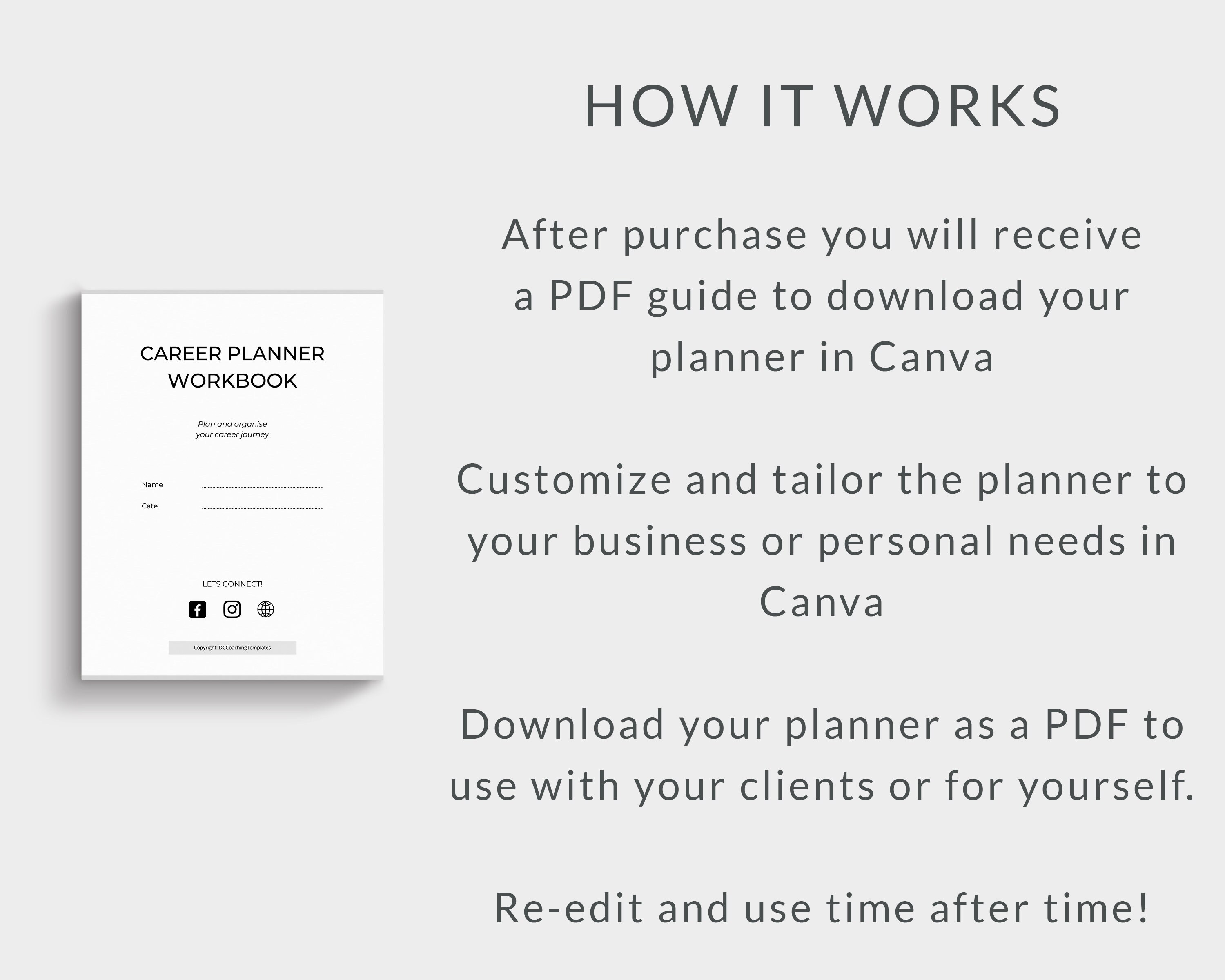 72 Page Career Planner Template, Coaching Business (canva) - Etsy UK