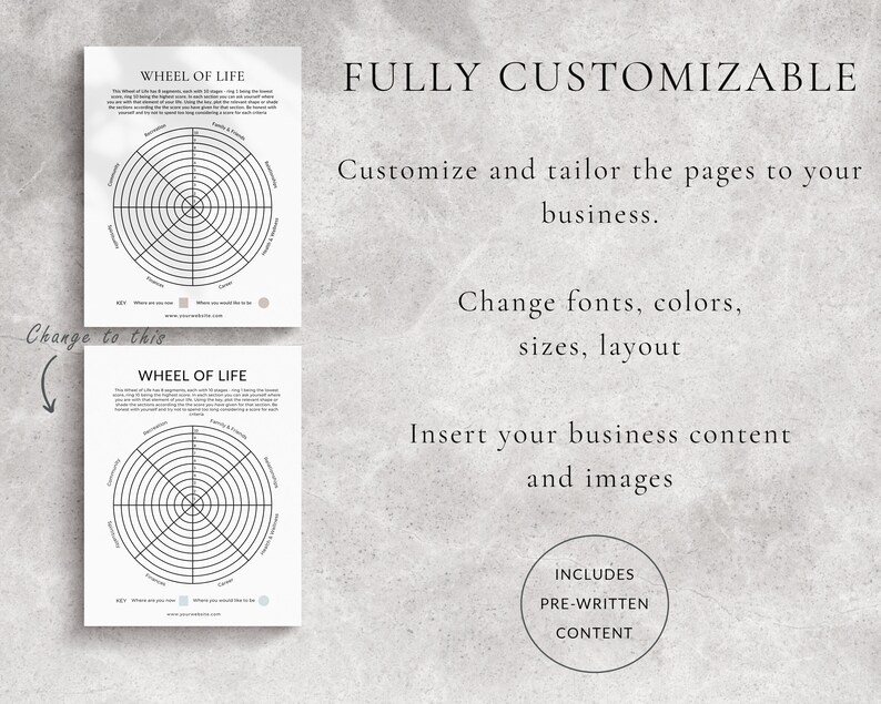 Wheel of Life Template Bundle, Coaching Worksheets Canva Template Wheel ...