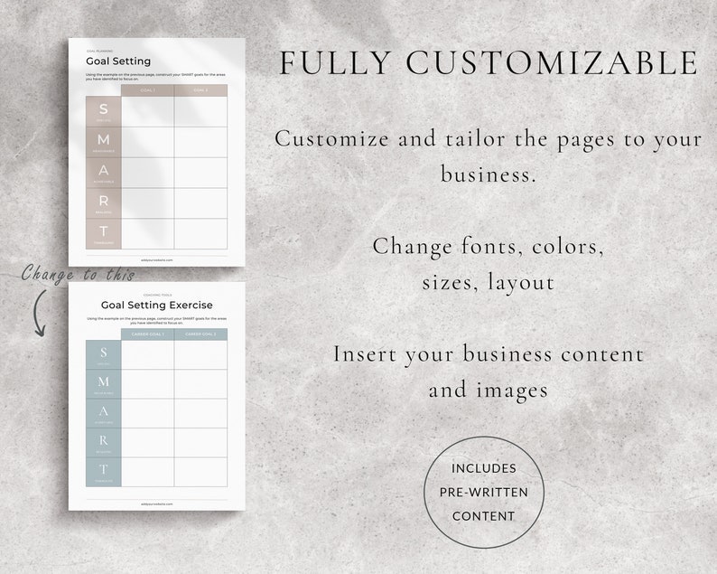 Goal Planner Worksheets, Canva Template, Goal Planning Worksheets, Goal ...