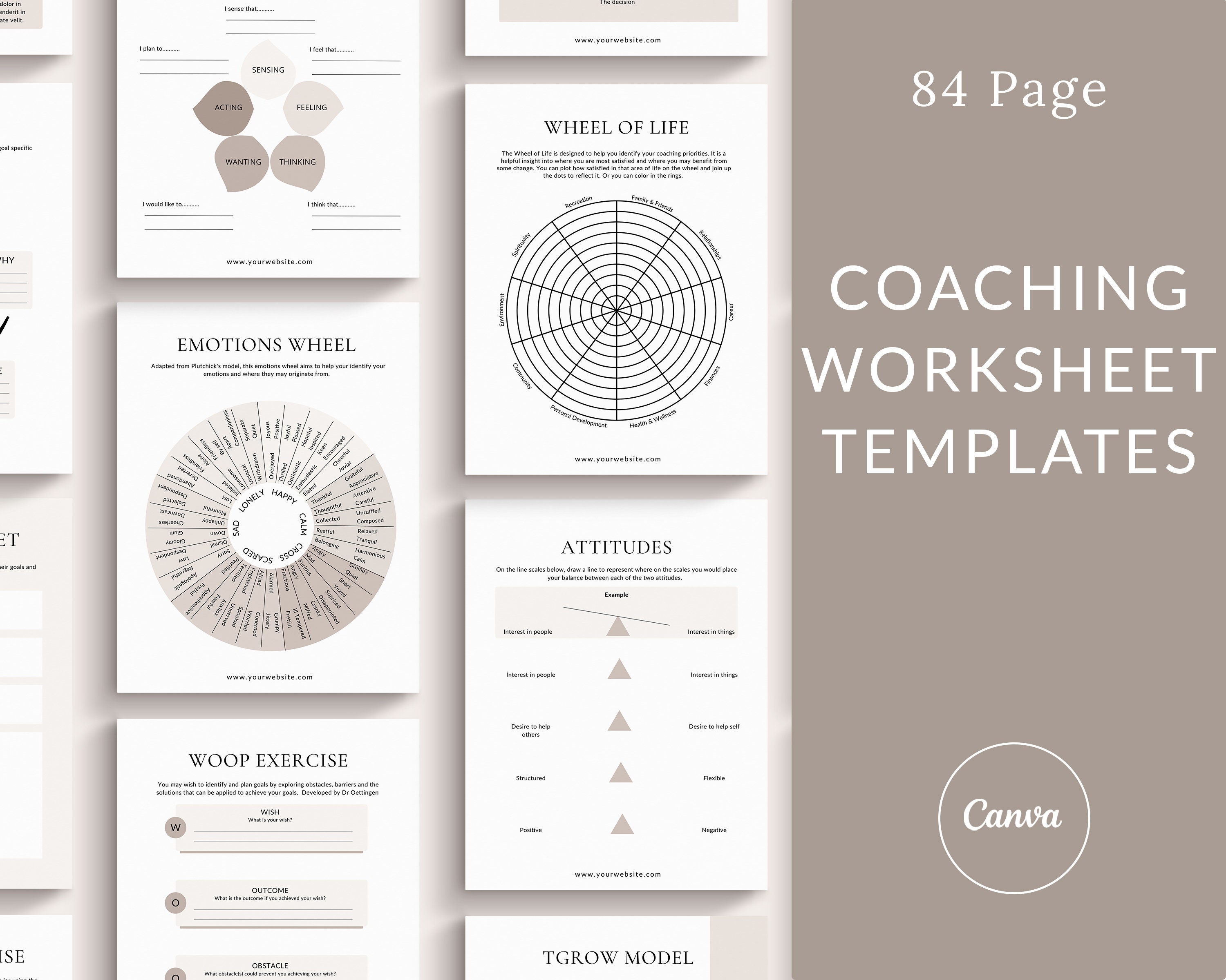 Coaching Worksheet Canva Templates, Coaching Workbook, Canva Coaching ...