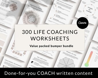 Life Coaching Workbook, Self Love Workbook, Life Coaching Bundle ...