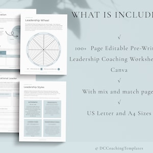 Leadership Coaching Worksheet Templates, Canva Templates, Leadership ...