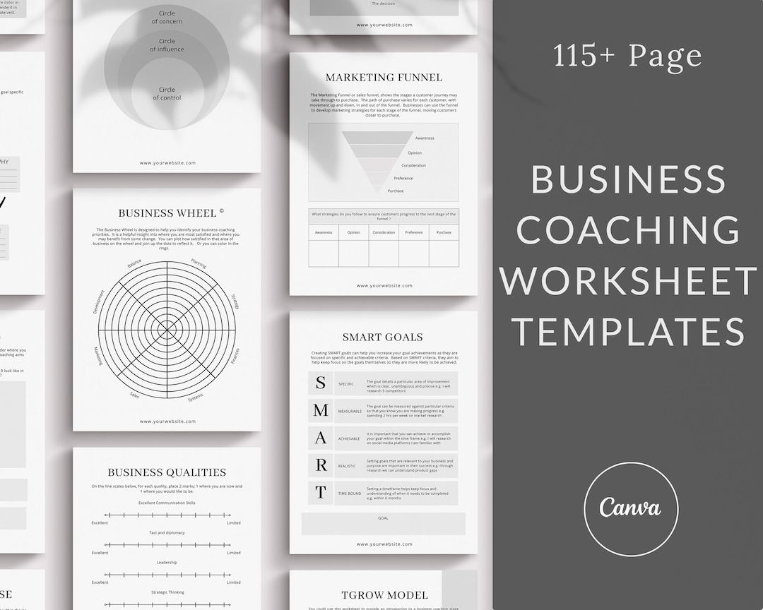Business Coaching Worksheet Templates, Small Business Coach, Coaching ...