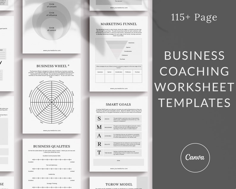 Business Coaching Worksheet Templates, Small Business Coach, Coaching ...