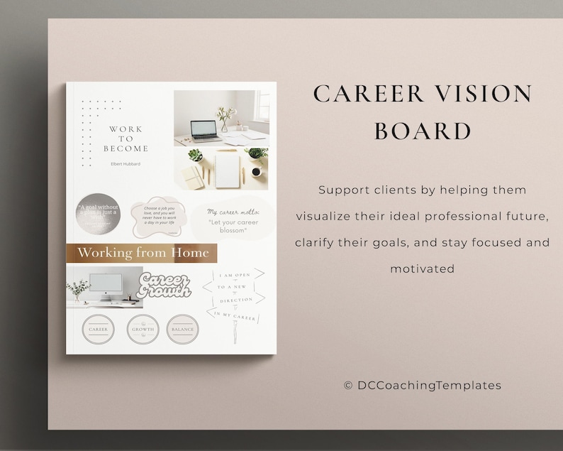 Editable Career Vision Board Template, Coaching Tools (canva) - Etsy