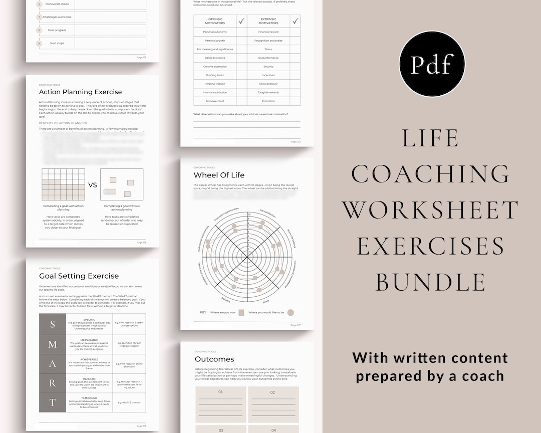 Life Coaching Templates Bundle, Life Coaching Toolkit, Coaching Session ...