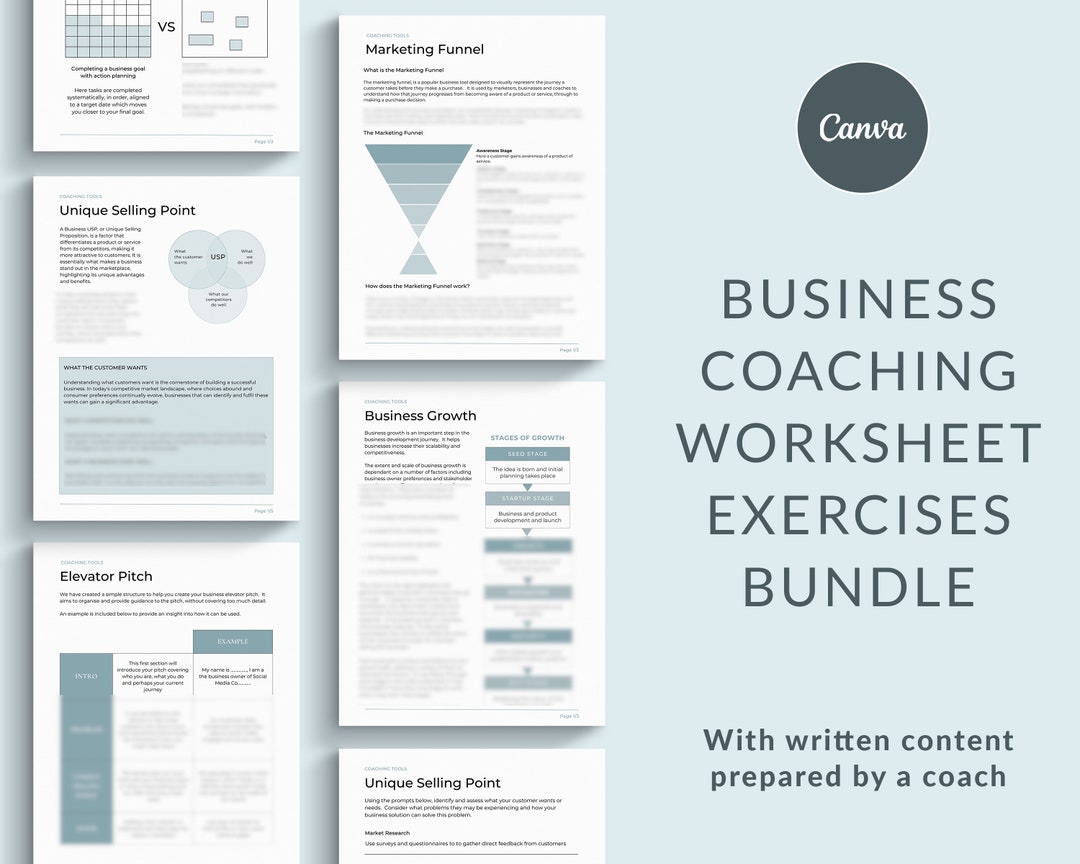 Business Coaching Worksheets, Business Coaching Templates, Business ...